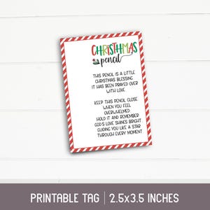 Printable Christmas Gift Tags Pencil Prayer Tags, Religious Theme ...