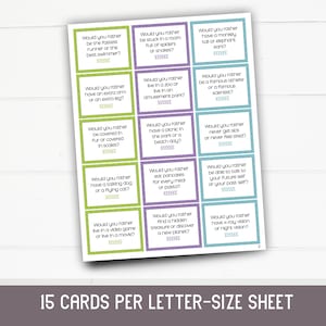 165 Would You Rather Questions. Printable Conversation Starters Cards ...