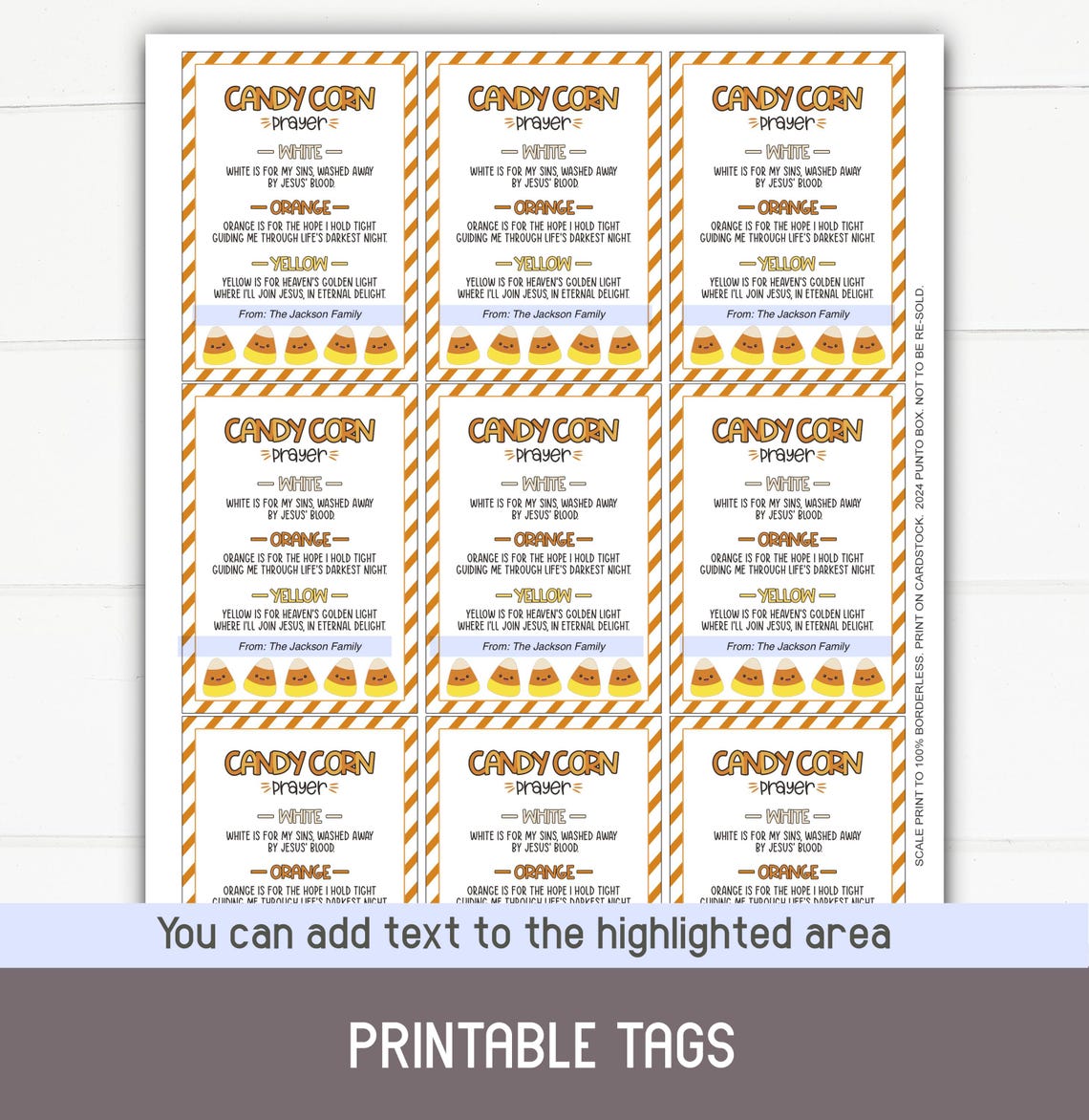 Religious Halloween Tags. Candy Corn Prayer. Religious Tag. Instant ...