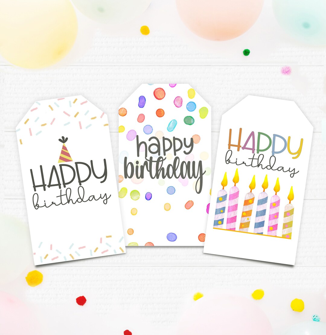 Printable Birthday Tags. Instant Download. Not Editable. Favor - Etsy