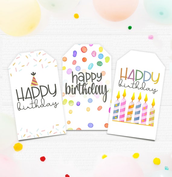 Printable Birthday Tags. Instant Download. Not editable. Favor tags ...
