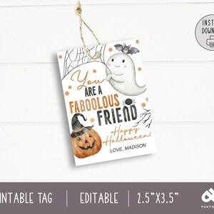 Printable Halloween Favor Tags. You Are a Fabulous Friend. Instant ...