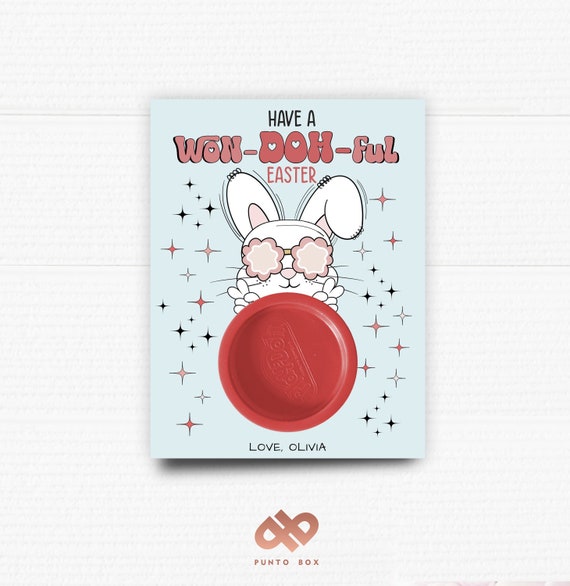 Play Doh Printable Cards. Editable Easter Favor Tag. Kids, Classroom ...