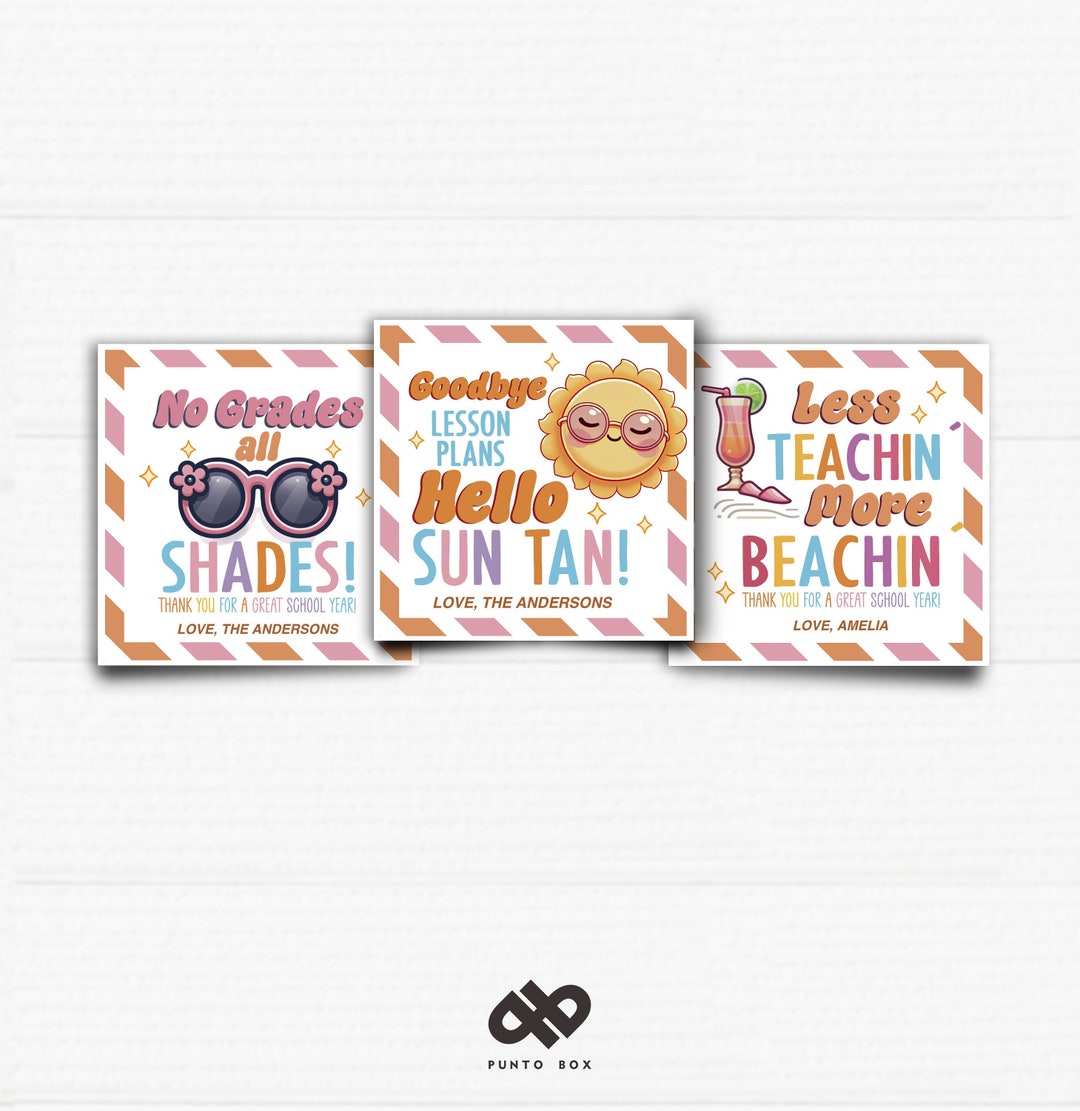 Printable Summer Break Teacher Appreciation Bundle Tags. Three ...