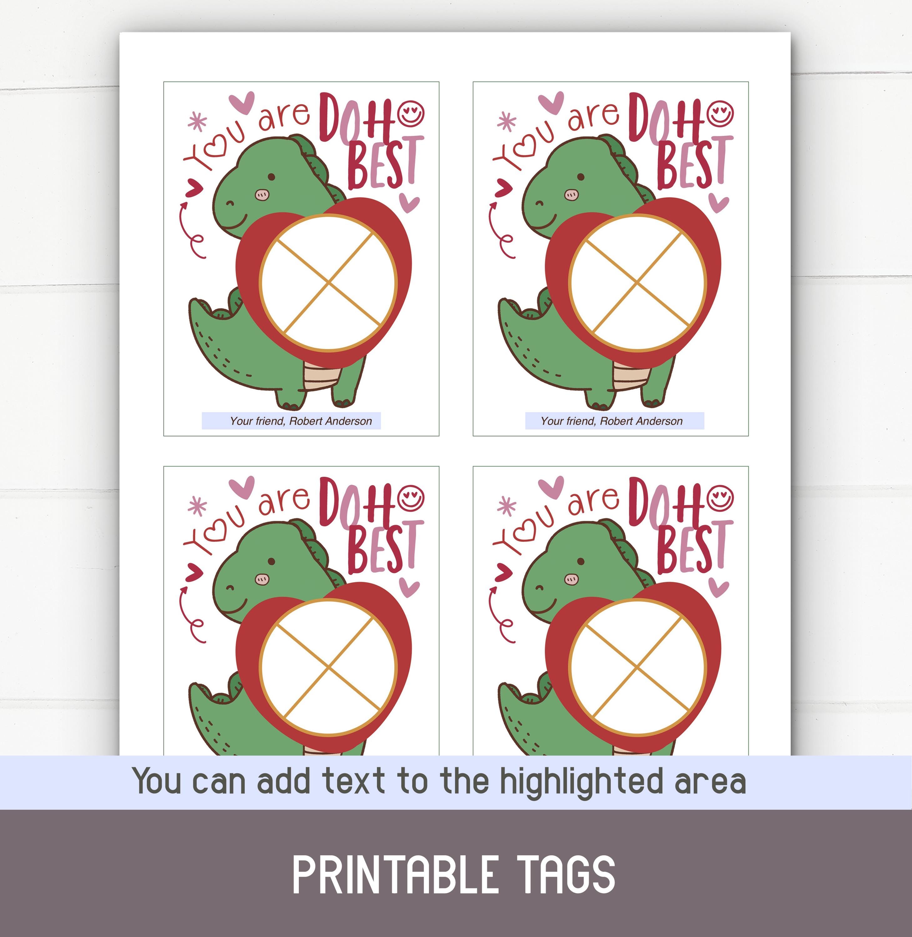 Printable Dinosaur Play-doh Valentine Cards | Non-candy Classroom Gift ...