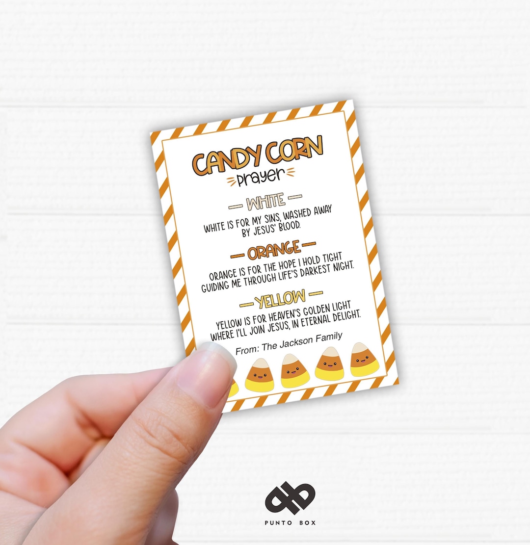 Religious Halloween Tags. Candy Corn Prayer. Religious Tag. Instant ...