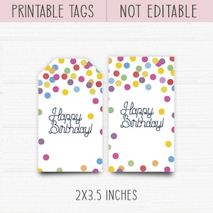 Printable Birthday Tags. Instant Download. Not Editable. Favor Tags ...