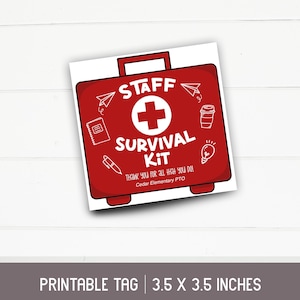 Printable Staff Survival Kit. Bundle Staff Appreciation Gift Tags ...