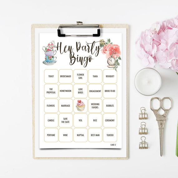 Hen Party game. Printable Hen Party Bingo, 50 cards, calling card ...