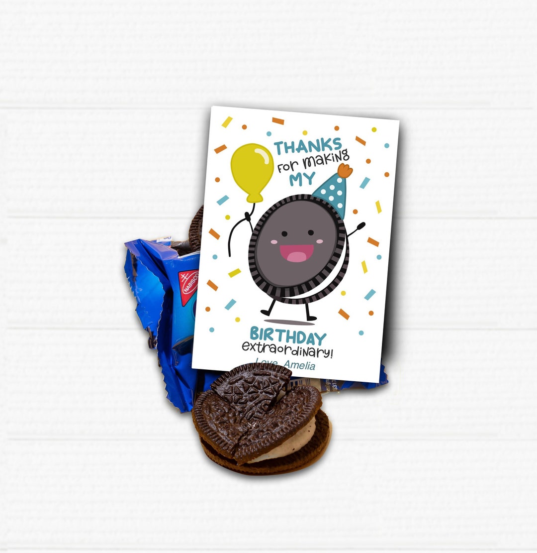 Printable Birthday Favor Tags. Cookie Favor Tag. Classroom Snacks ...