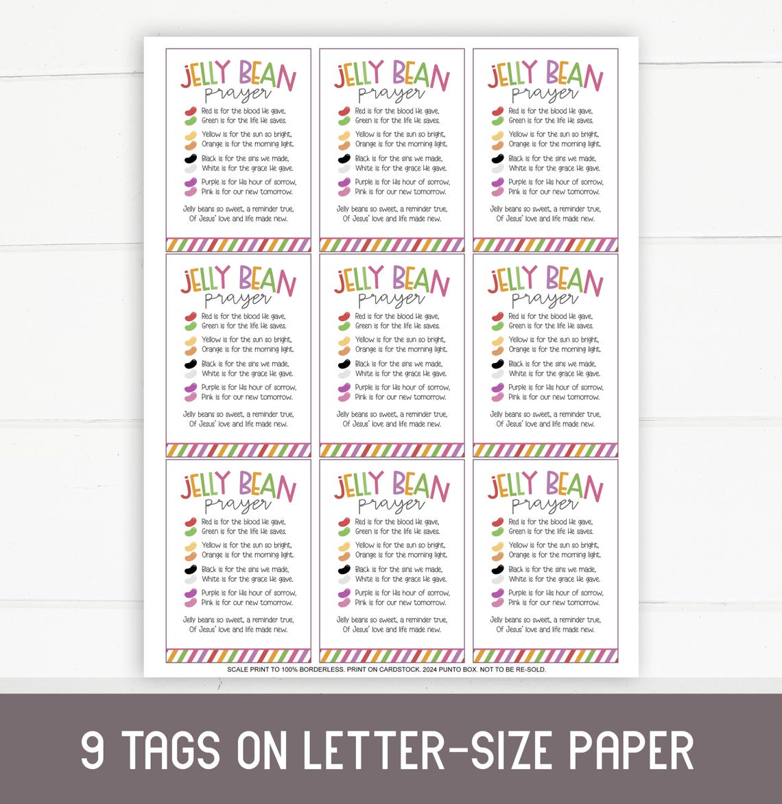 Jelly Bean Prayer Tag - Easter Gift Tag | Christian Printable Tag ...