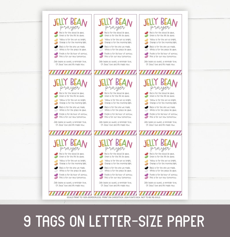 Jelly Bean Prayer Tag - Easter Gift Tag | Christian Printable Tag ...