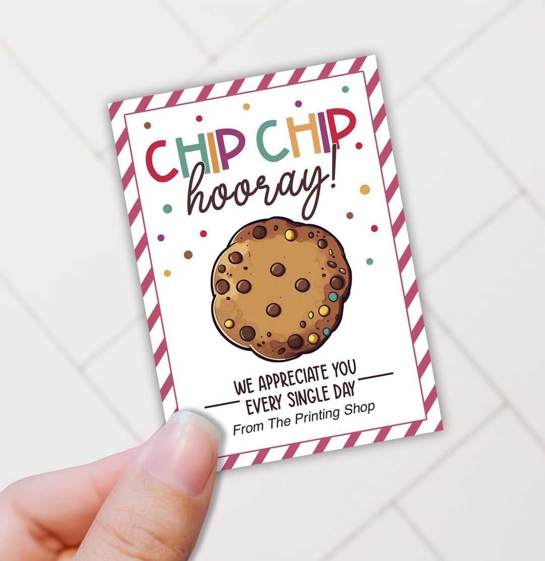 Printable Chip Cookies Favor Tags. Staff. Employee Appreciation Tag ...