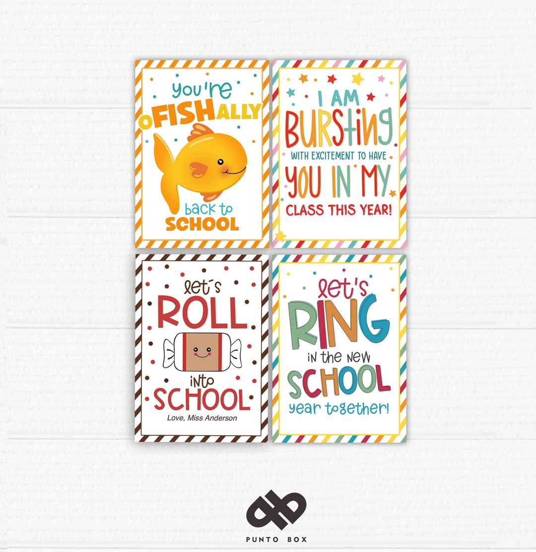 Printable Back to School Candy Tag. Editable Templates Bundle. First ...