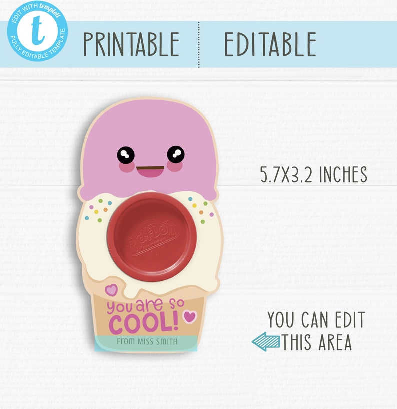 Play Doh Printable Cards. Classroom Valentines. You Are so - Etsy