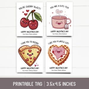 Valentine’s Food Pun Cards | Cute & Editable | 20-pack. Instant ...
