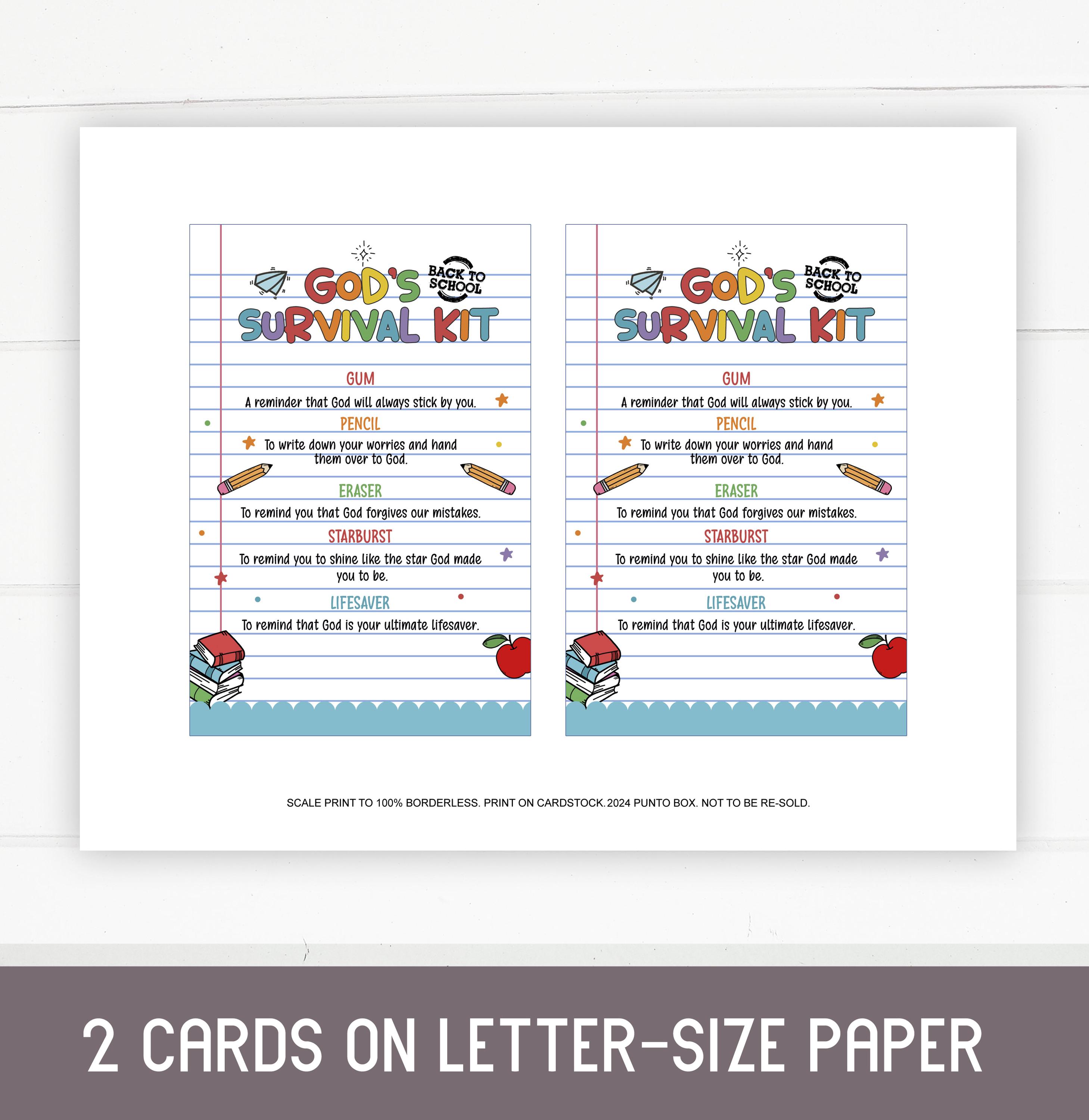 Printable Gods Survival Kit. Back to School Tag. Religious Gift ...