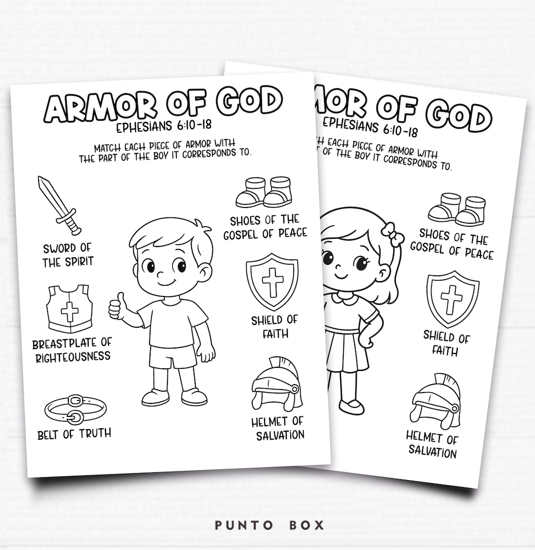 Armor of God Coloring Pages for Kids – Printable Bible Activity ...