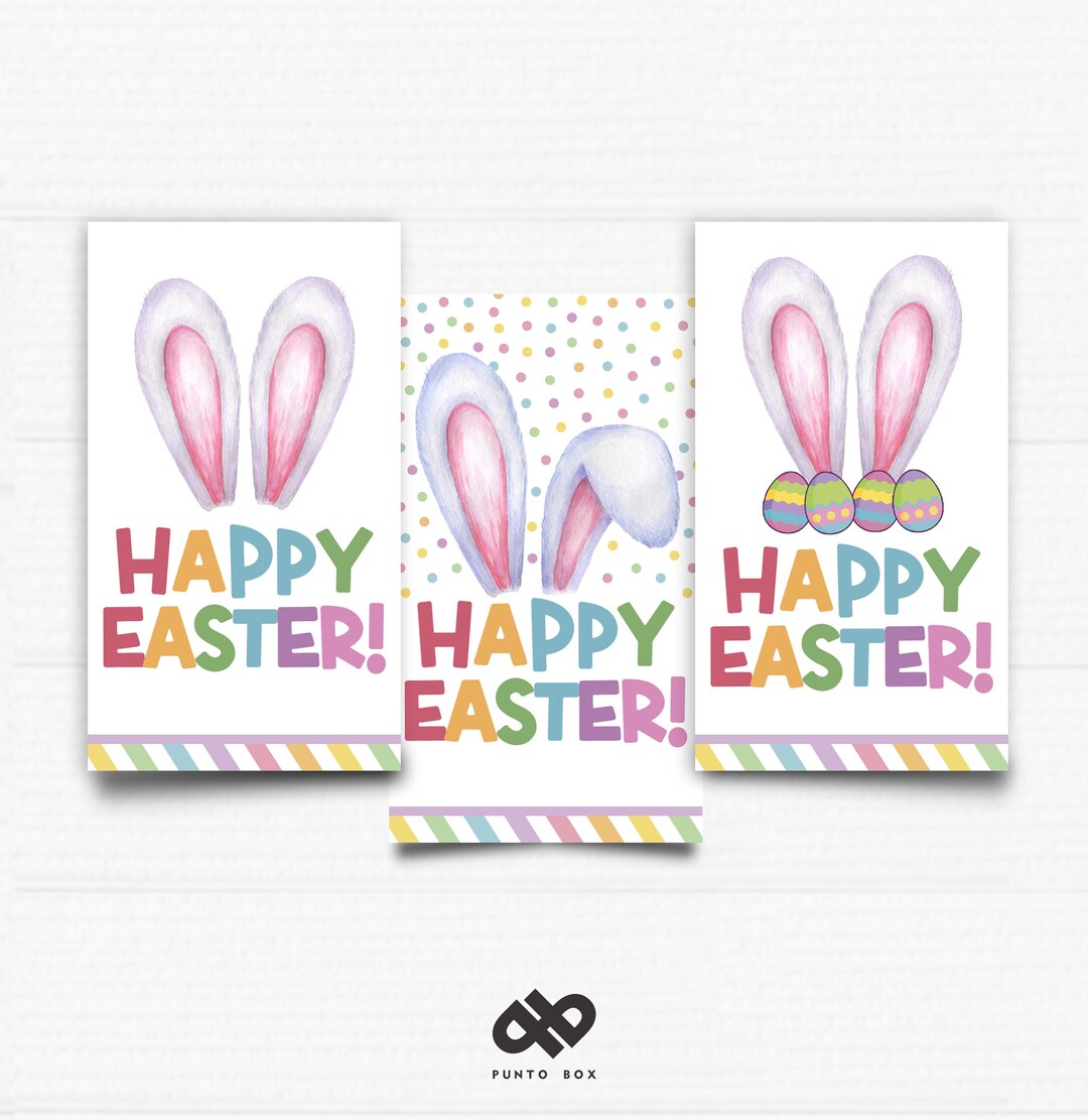 Easter Gift Tags - Set of 3 Printable Tags With Bunny Ears | Happy ...