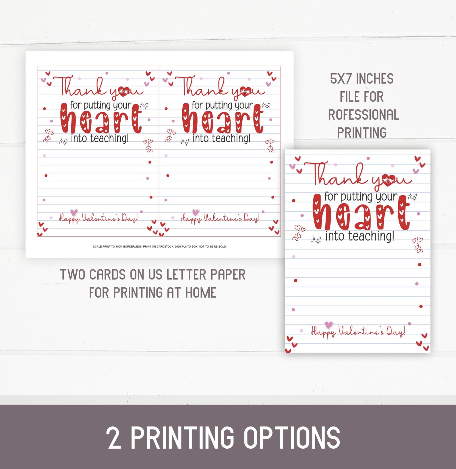 Printable Valentine Teacher Gift – Thanks for Putting Your Heart Into ...