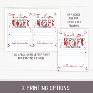Printable Valentine Teacher Gift – Thanks for Putting Your Heart Into ...