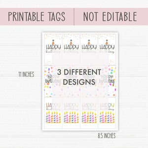 Printable Birthday Tags. Instant Download. Not Editable. Favor Tags ...