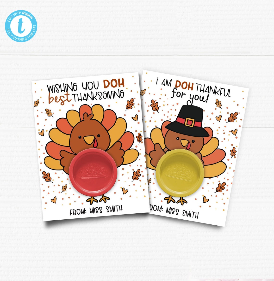Play Doh Printable Cards. Thanksgiving Turkey. No Candy - Etsy