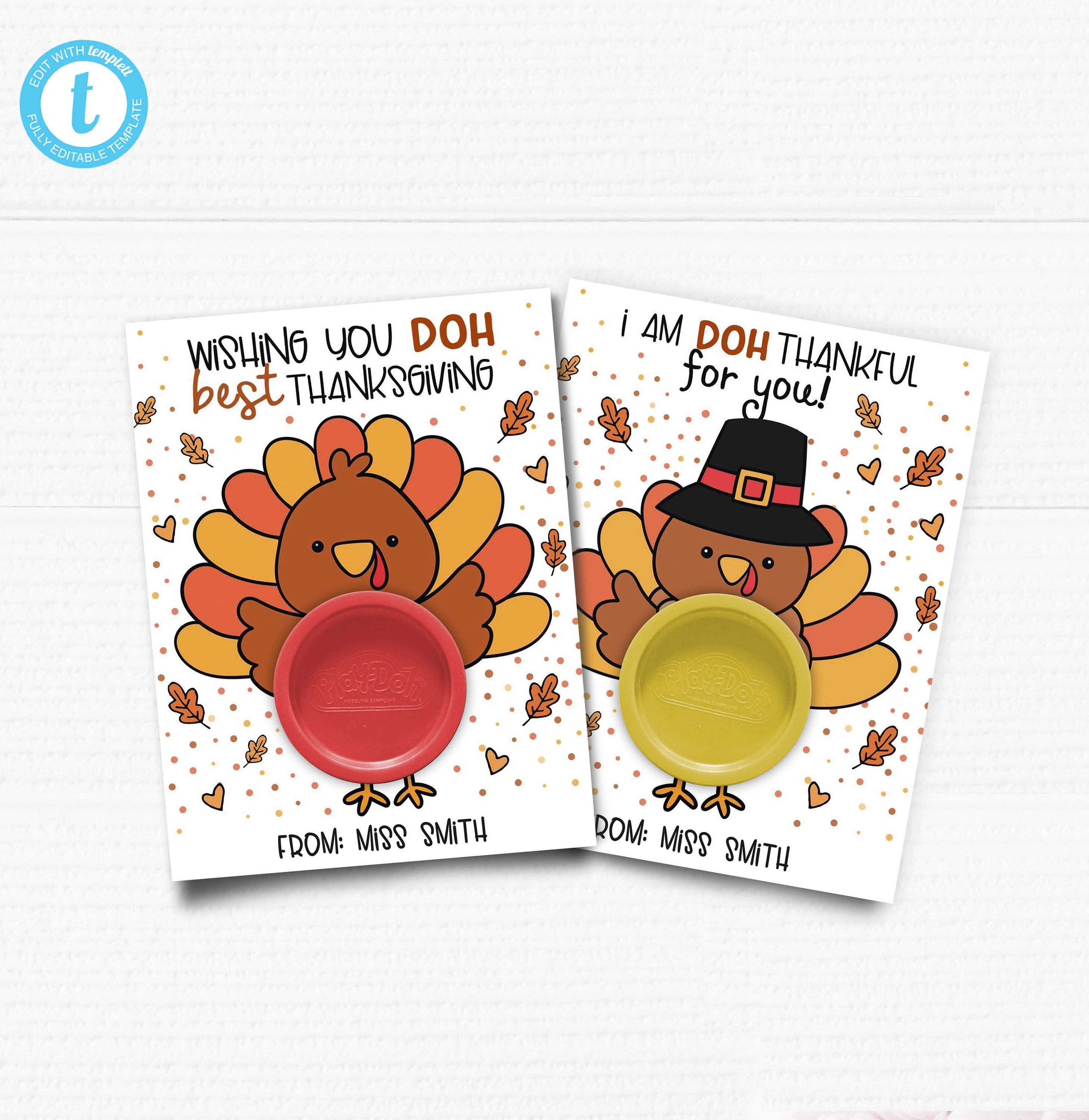 Play Doh Printable Cards. Thanksgiving Turkey. No Candy - Etsy