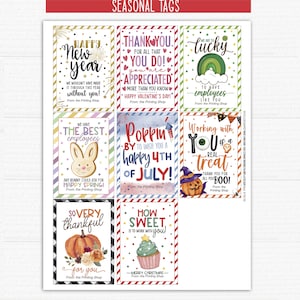 Printable Employee Food Gift Tags – 44 Appreciation Favor Tags for ...