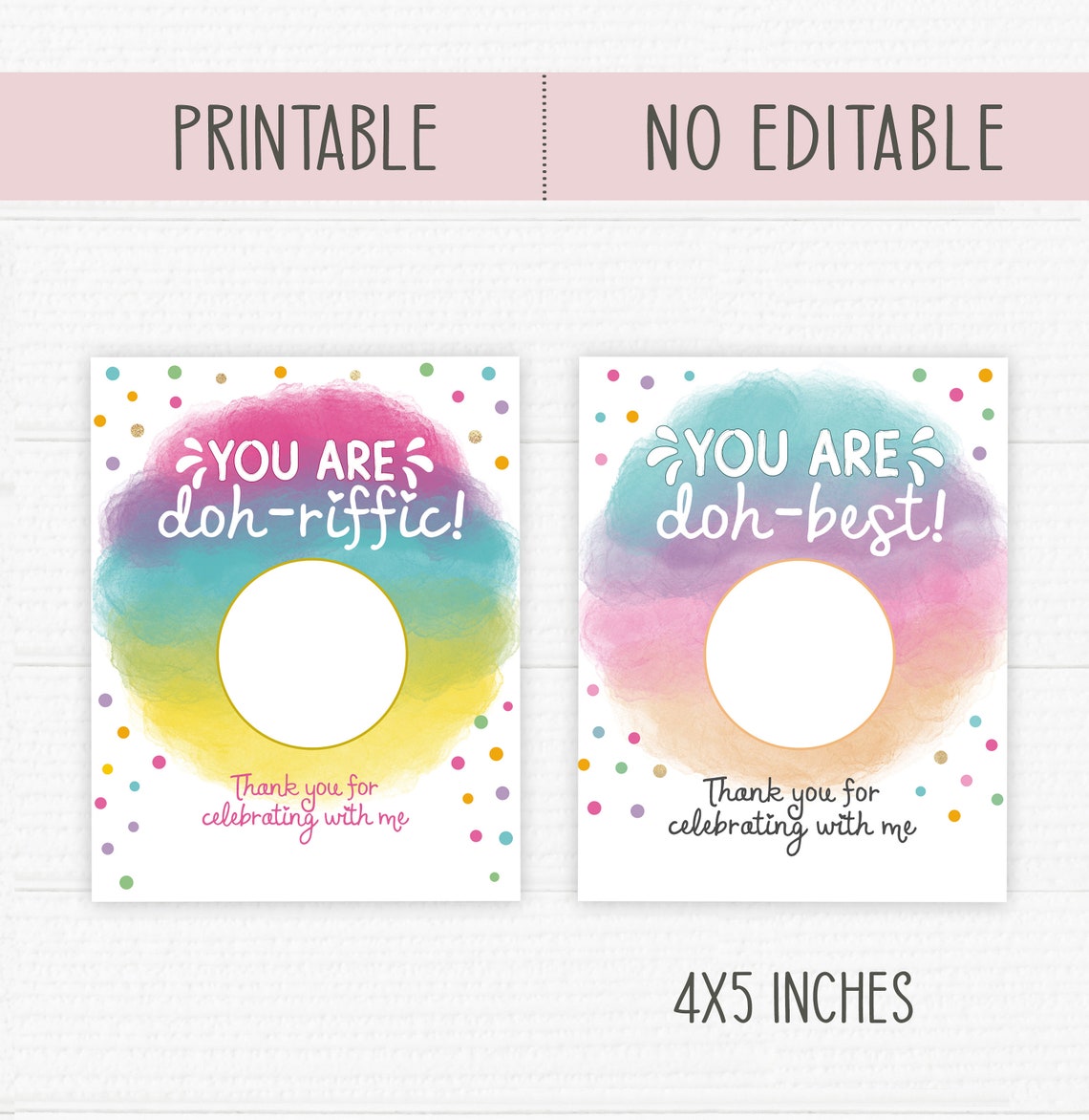 Play Doh Printable Cards. Birthday Favor Tags. Rainbow Splash. - Etsy