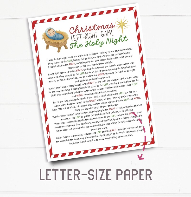 Christmas Nativity Games Printable | Pass the Present & Left Right ...
