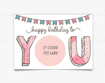 Printable Mini Cookie Card 5 X 3.5. Happy | Etsy