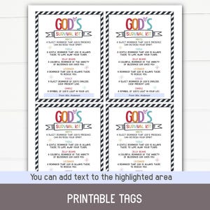 Printable Gods Survival Kit. Christian Survival Kit. Religious Gift ...