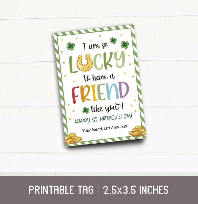 Printable St. Patrick’s Day Gift Tags | Lucky Friend & Teacher ...