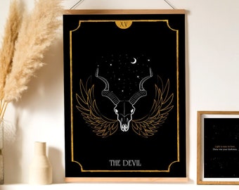 The Devil Card the Devil Tarot Card Art by Rachael - Etsy