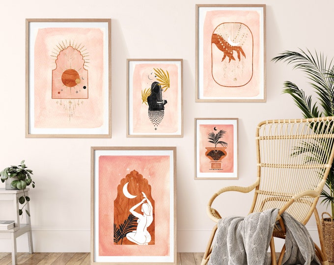 Feminine Goddess Print Poster Art Drawing Wicca - Etsy