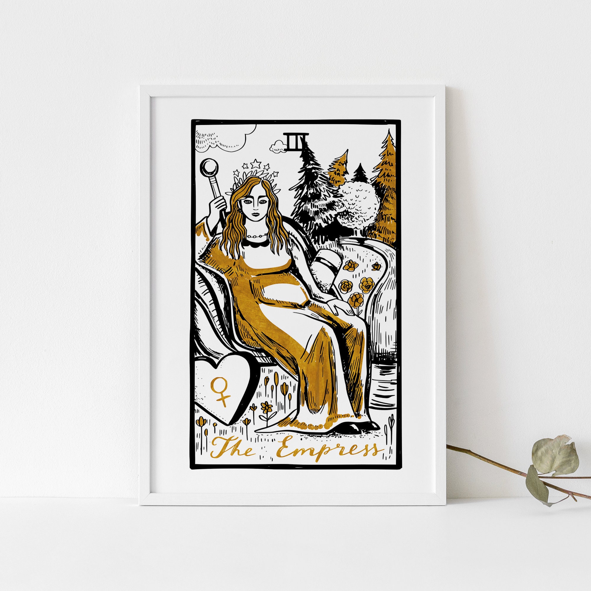 The Empress Art Print Tarot Wall Decor Tarot Card Wall Art Etsy