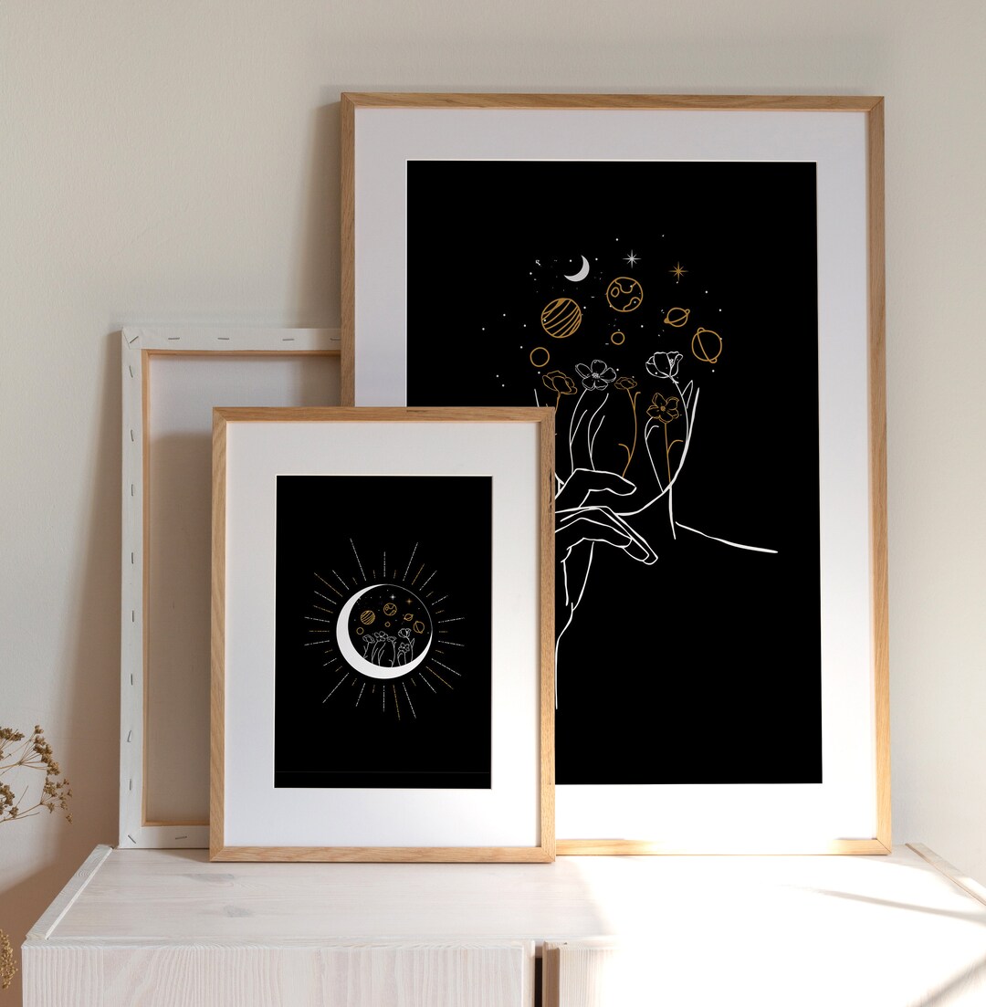 Celestial Wall Decor Gallery Wall Set Witchy Wall Art - Etsy