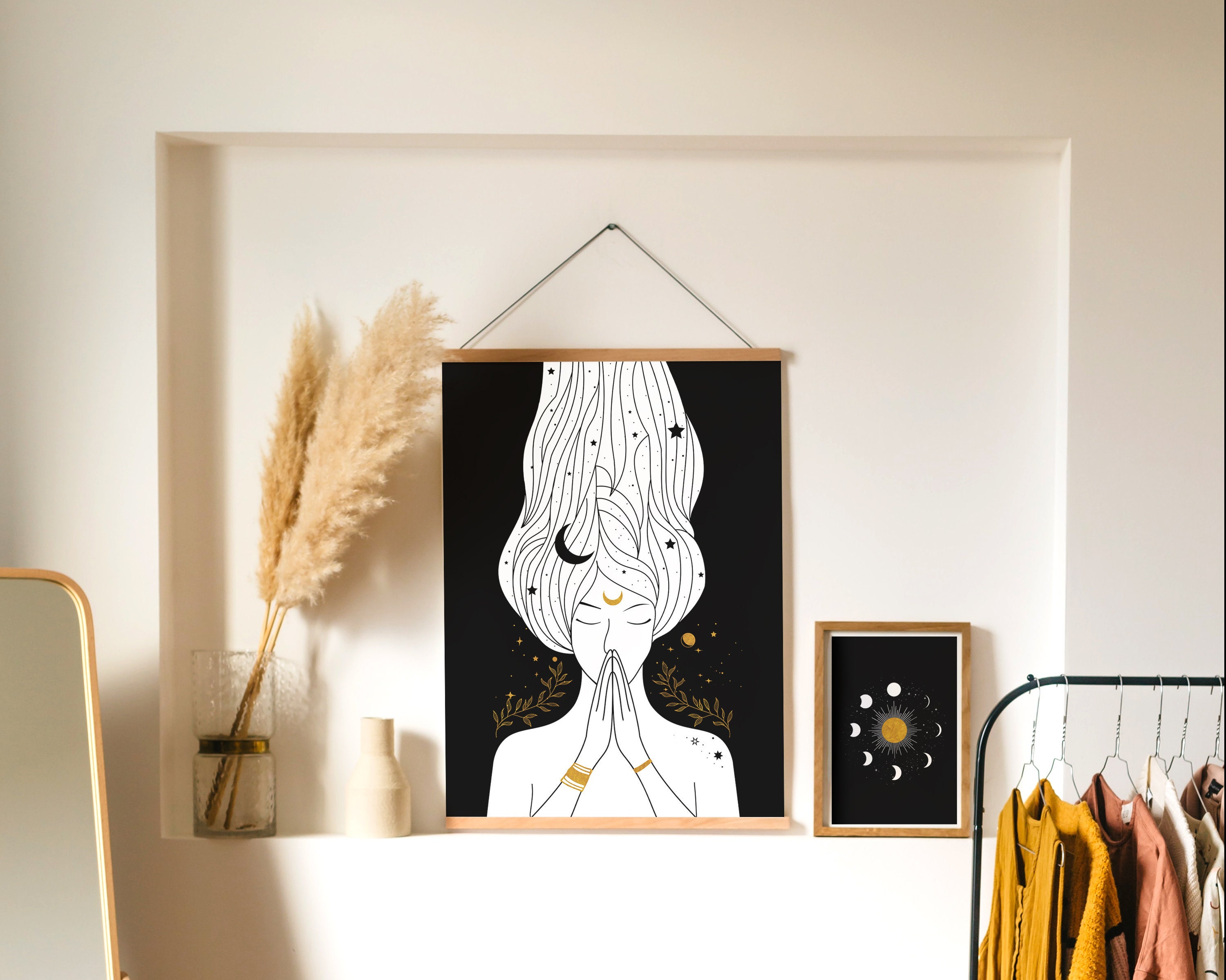 Feminine Goddess Witchy Decor Witchy Wall Decor Moon | Etsy