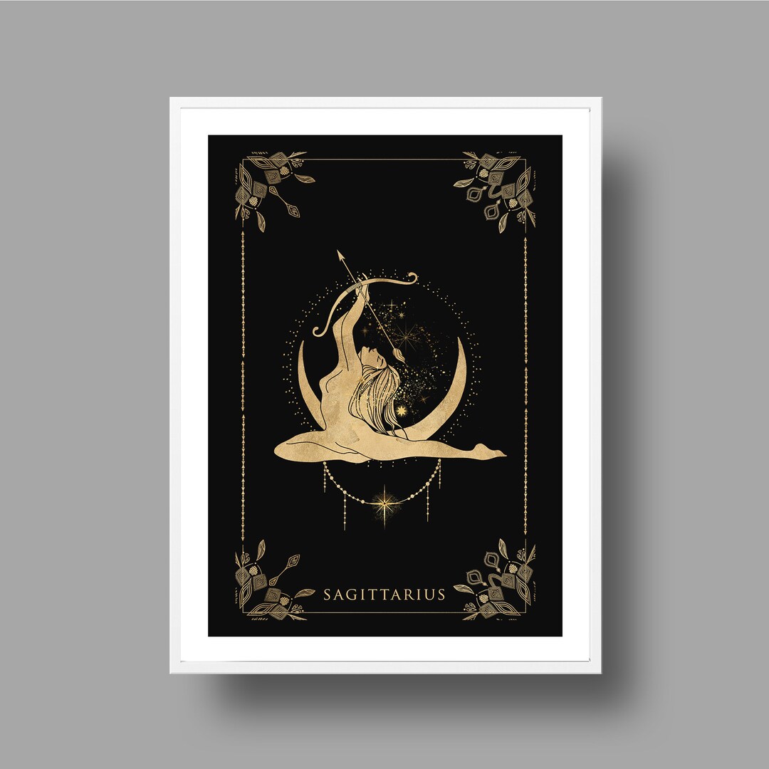 Gift for Sagittarius, Zodiac Poster, Sagittarius Decor, Zodiac Print ...