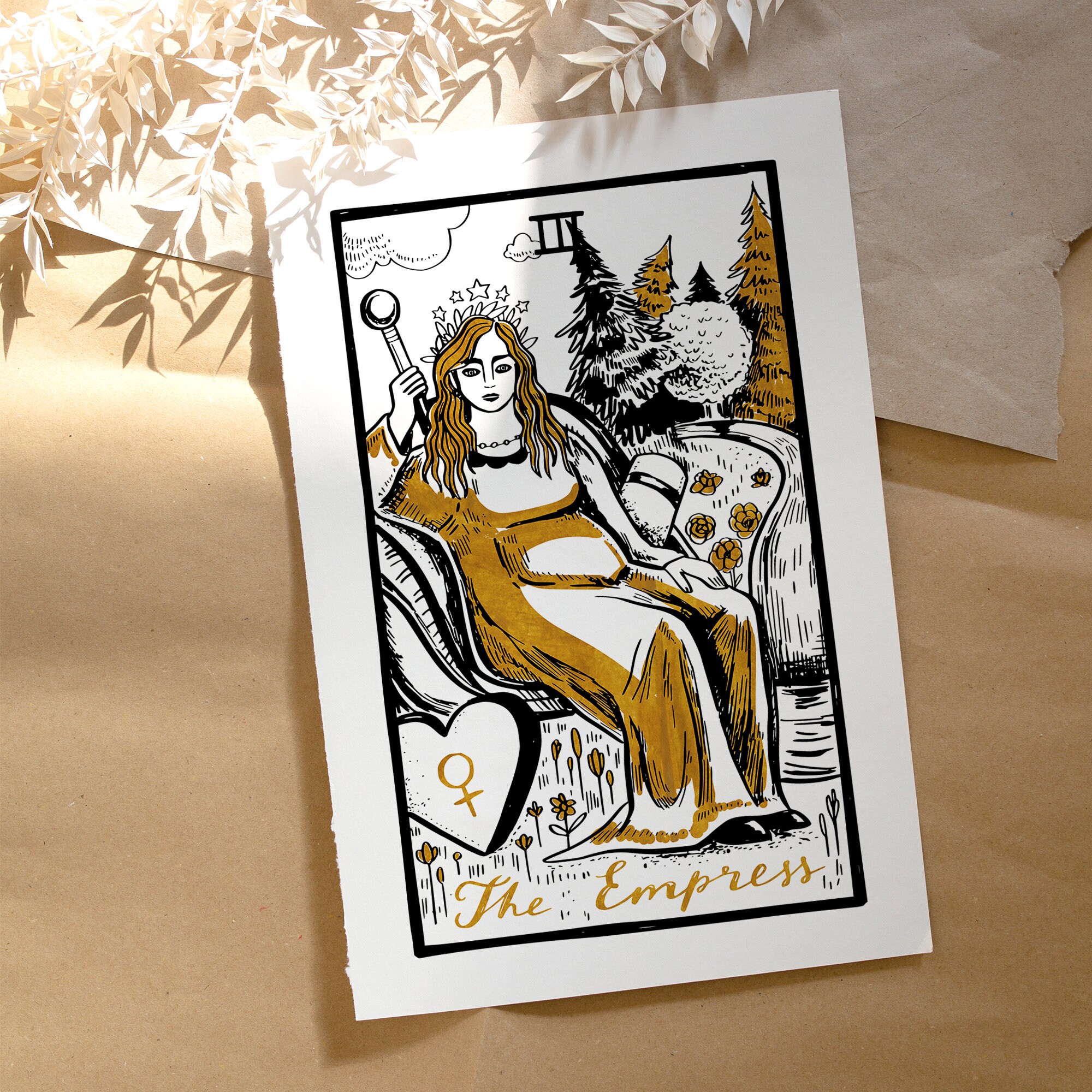 The Empress Art Print Tarot Wall Decor Tarot Card Wall Art Etsy