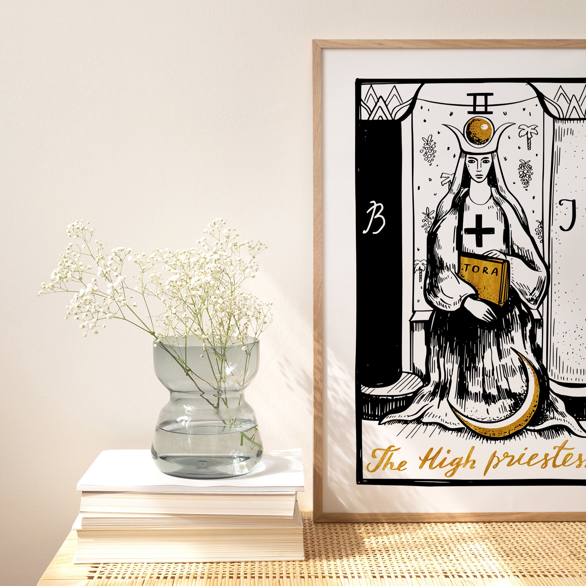The High Priestess Poster Tarot Card Art Print the High | Etsy
