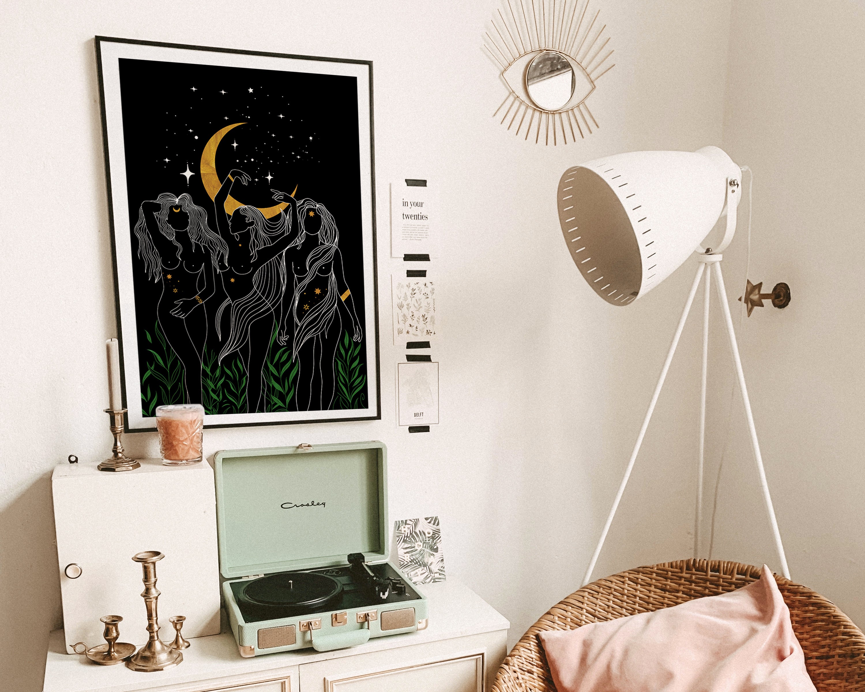 Feminine Goddess Witchy Decor Wall Decor Moon Goddess Wall - Etsy