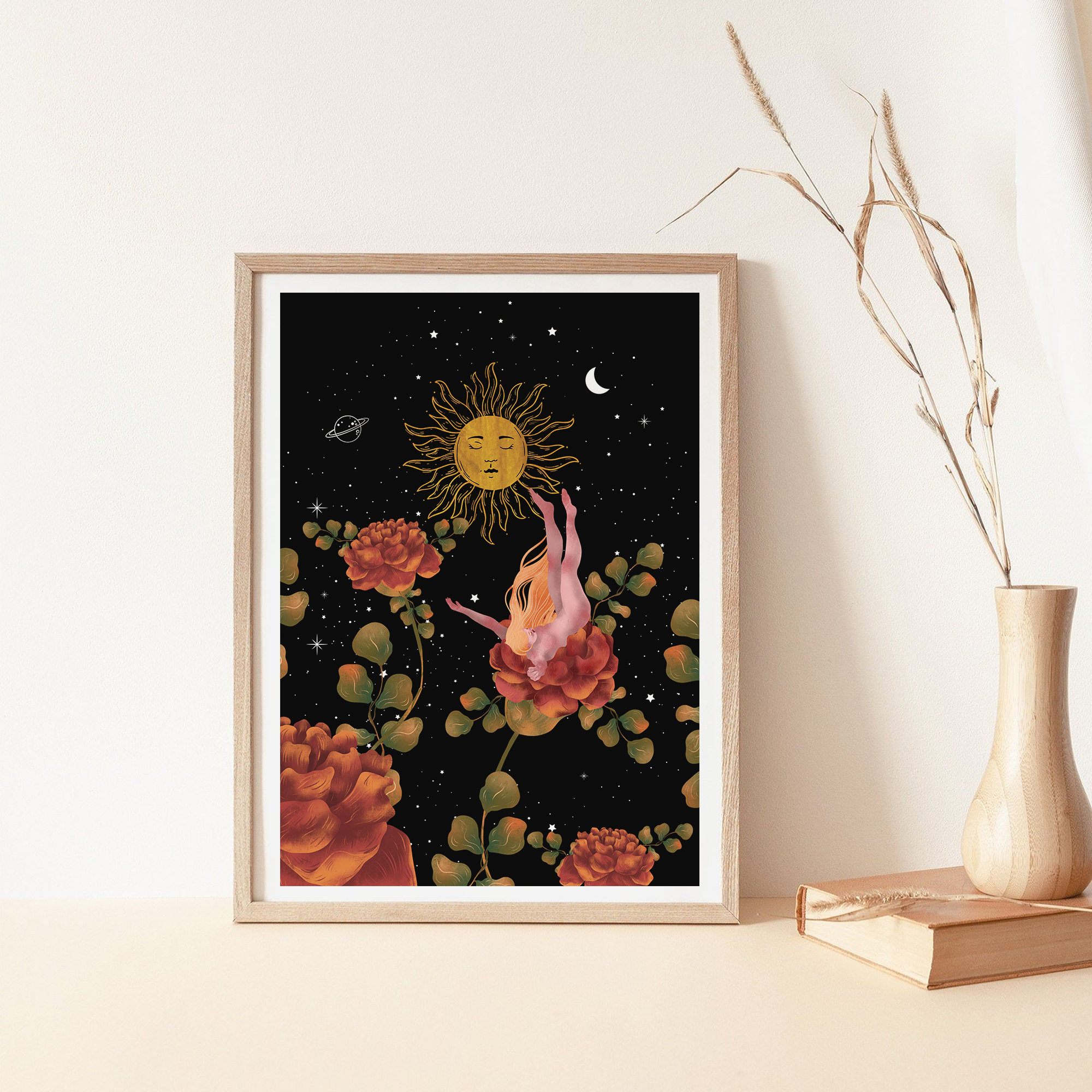 Floral Print Poster Art Drawing Original Illustration | Etsy