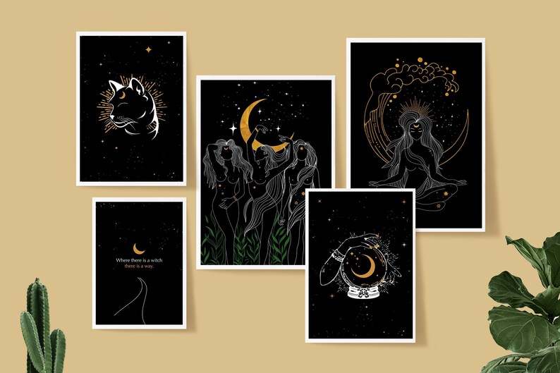 Witchy Wall Art Gallery Wall Set Witchy Art Witchy Decor | Etsy