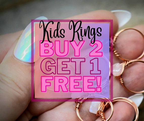 Kids Crystal Ring Little Finger Rings Wire Crystal Chip | Etsy