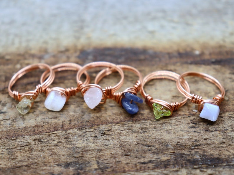 Kids Crystal Ring Little Finger Rings Wire Crystal Chip | Etsy