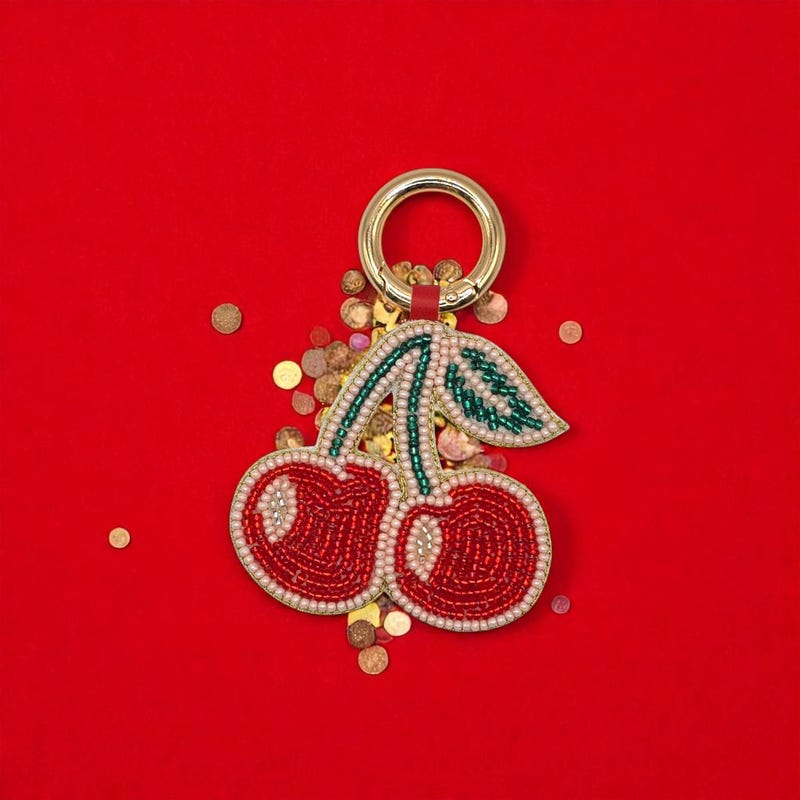 Double Cherry Keychain - Etsy UK