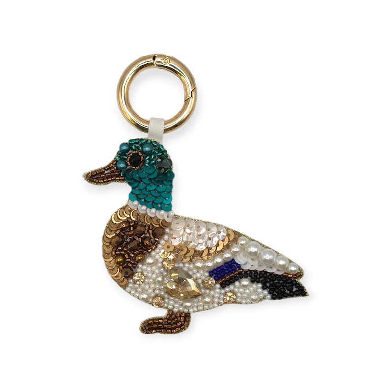 Embroidered Standing Mallard Duck Bag Charm Key Chain - Etsy