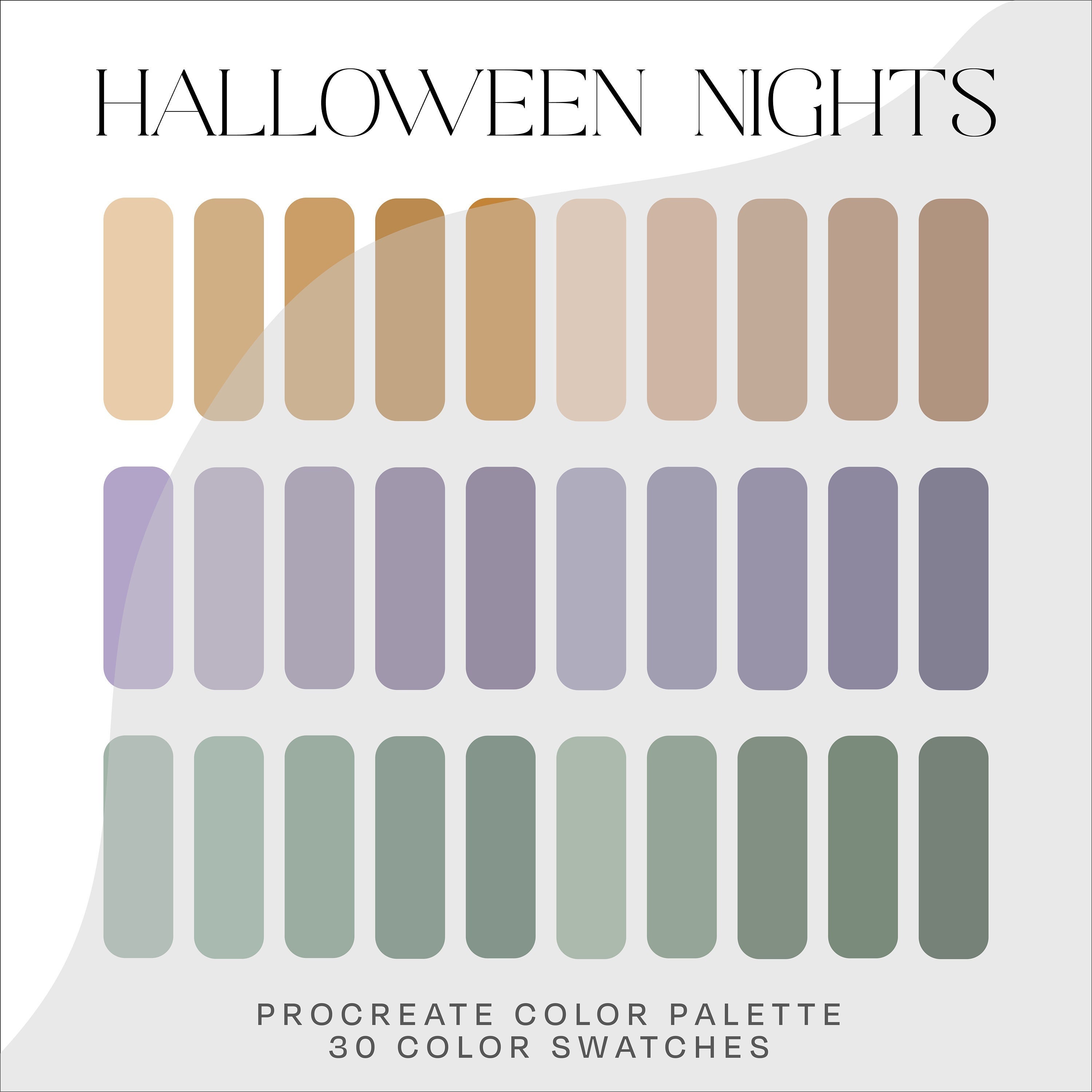 Halloween Nights Procreate Color Palette // Procreate Color Palette ...